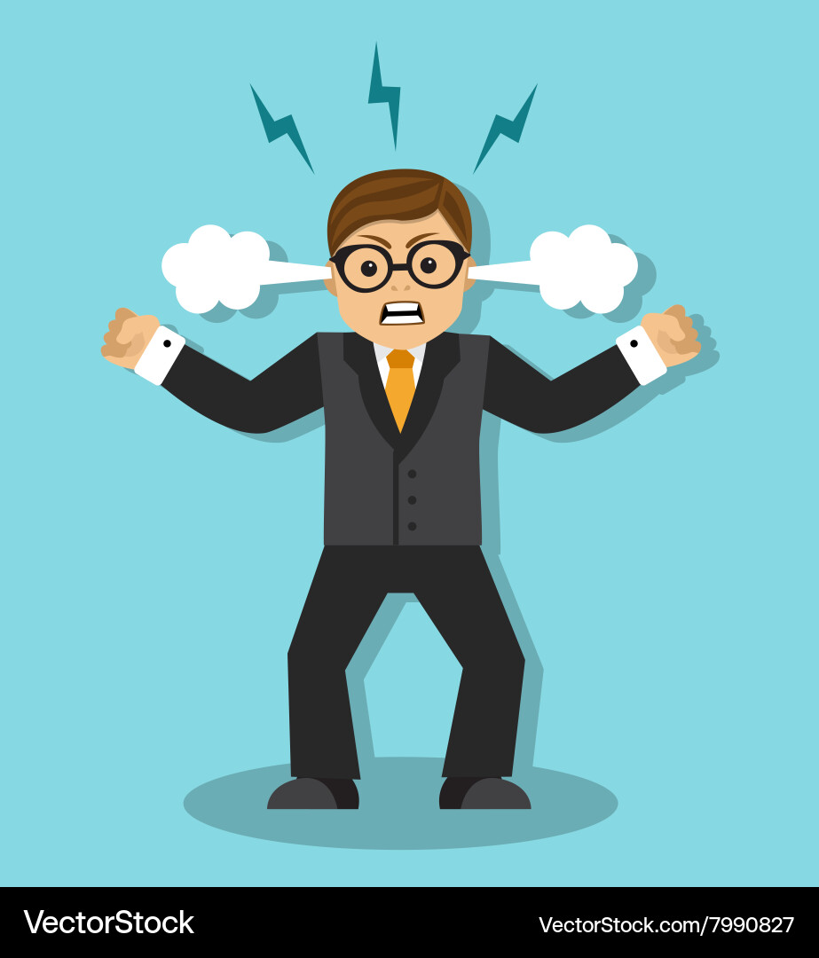 Anger and irritation at work Royalty Free Vector Image