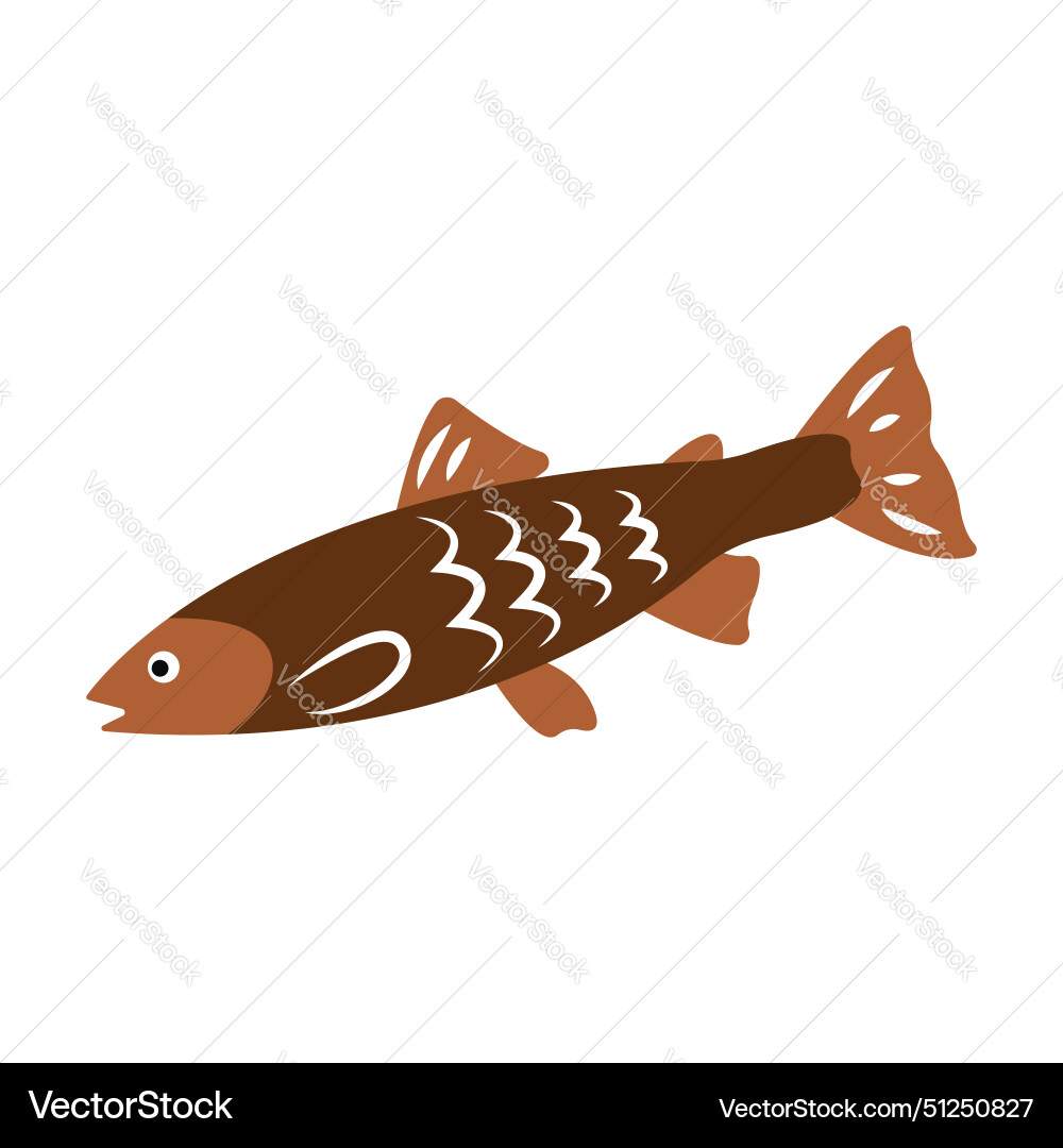 Arctic sea fish simple flat icon with a polar Vector Image