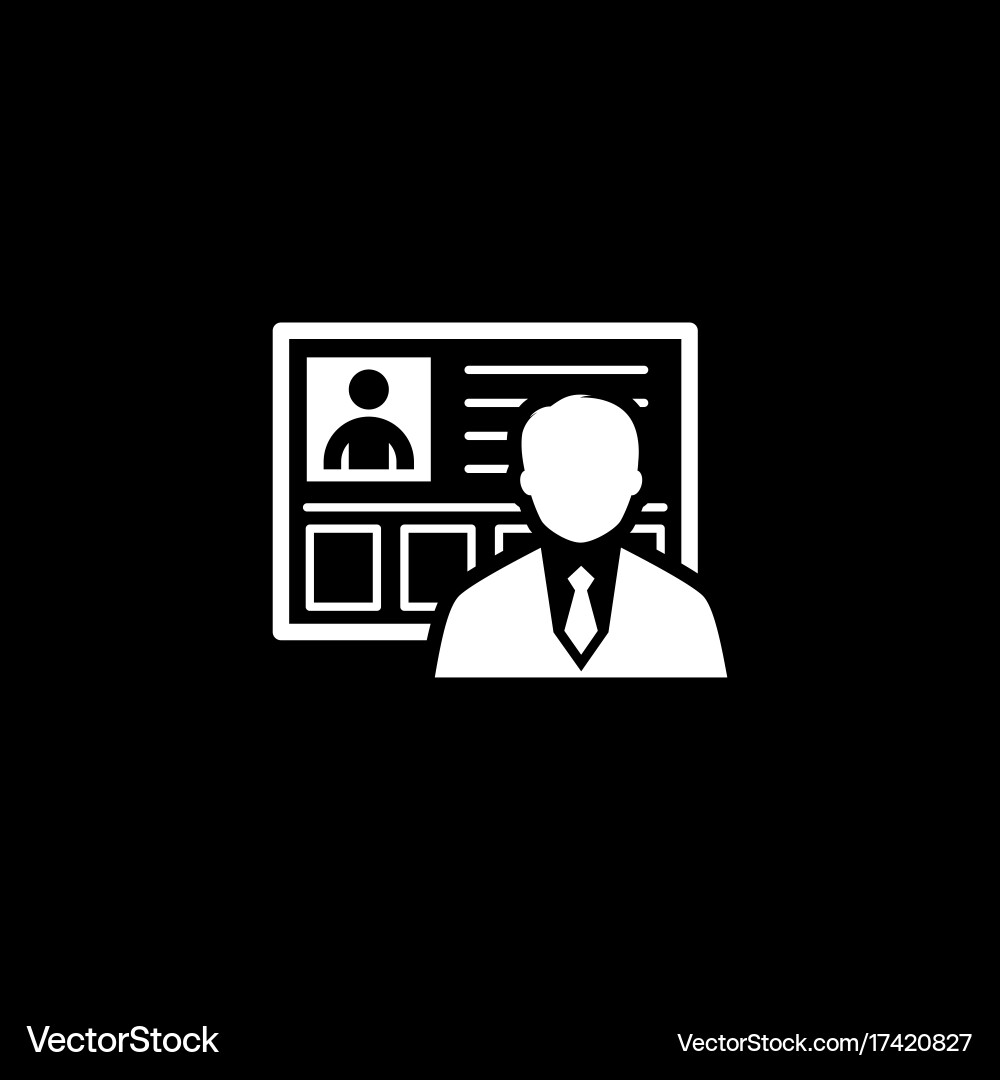 Business profile icon flat design Royalty Free Vector Image