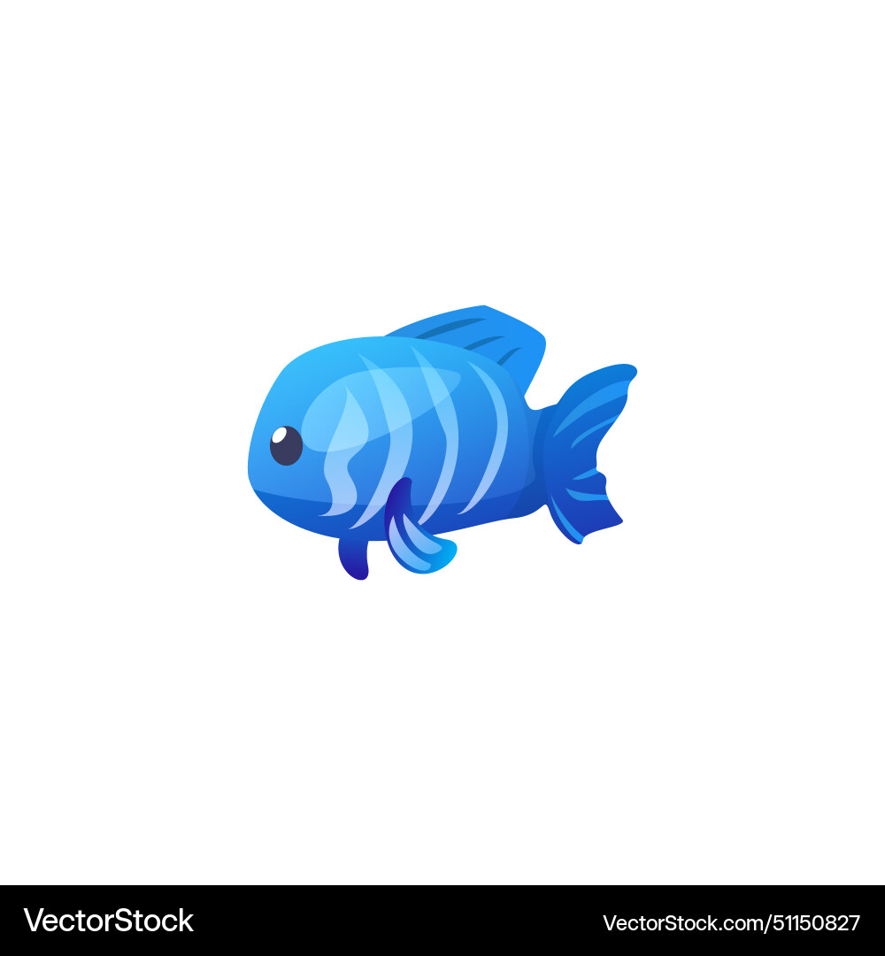 Isolated of blue fish Royalty Free Vector Image