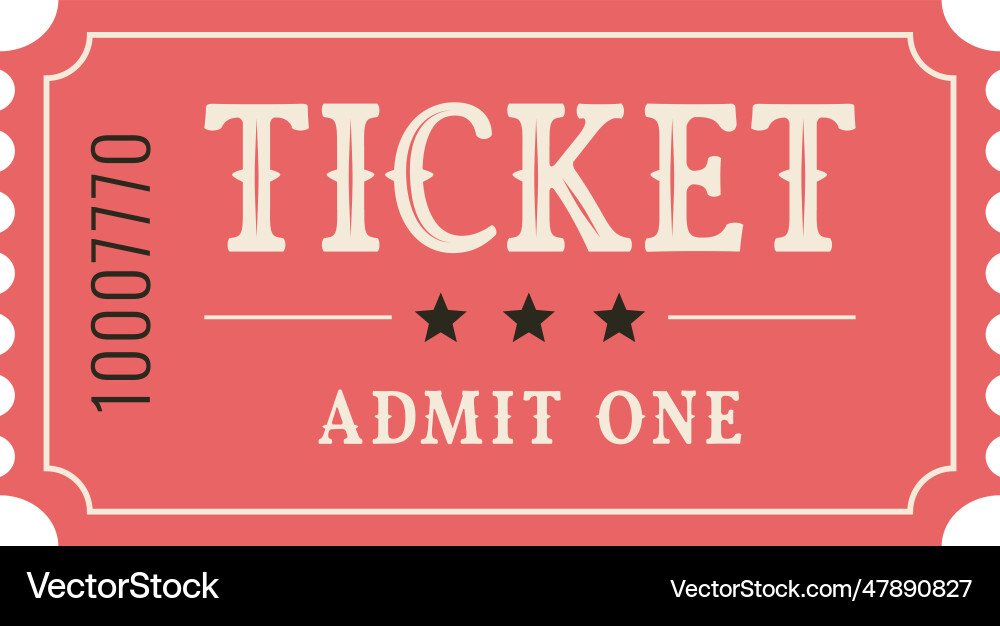 Isolated red ticket Royalty Free Vector Image - VectorStock