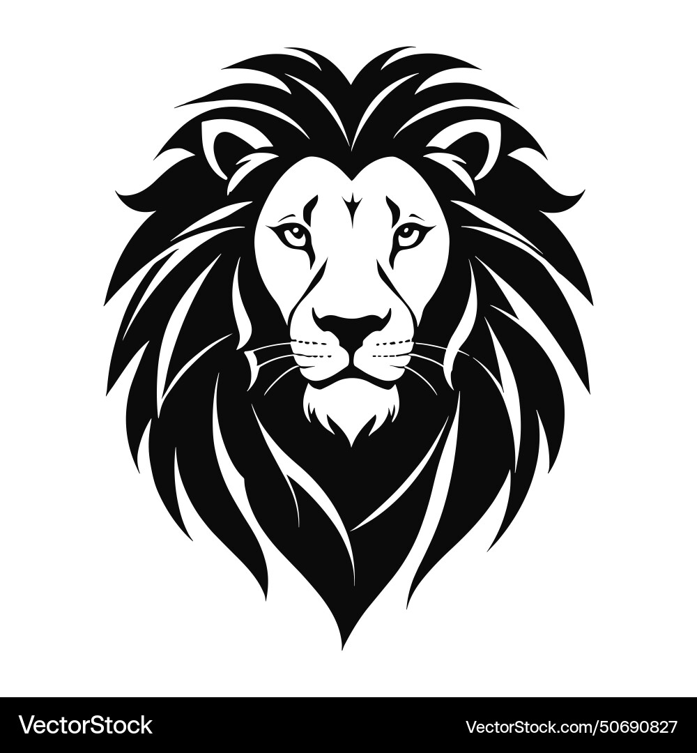 Lion head flat icon animal logo Royalty Free Vector Image Lion head flat icon animal logo Royalty Free Vector Image