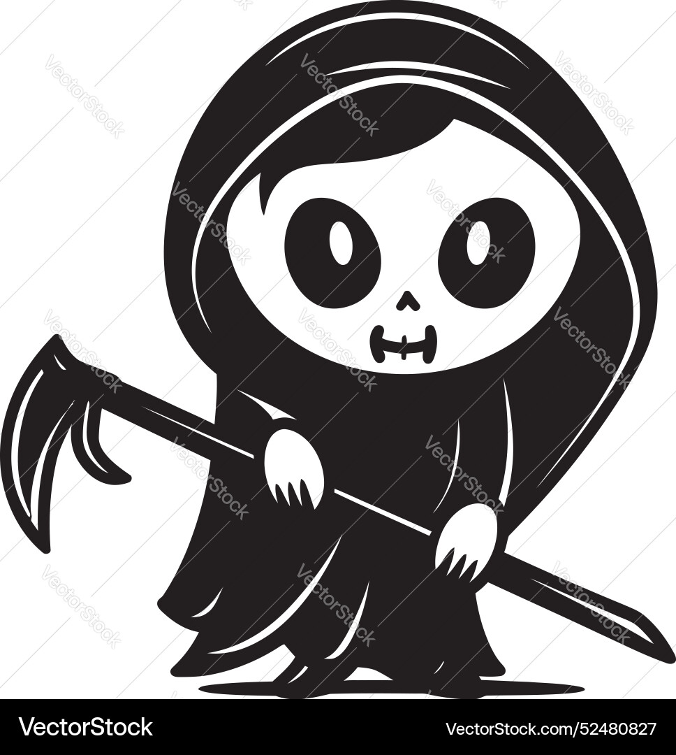 Little lurker petite grim reaper symbol Royalty Free Vector