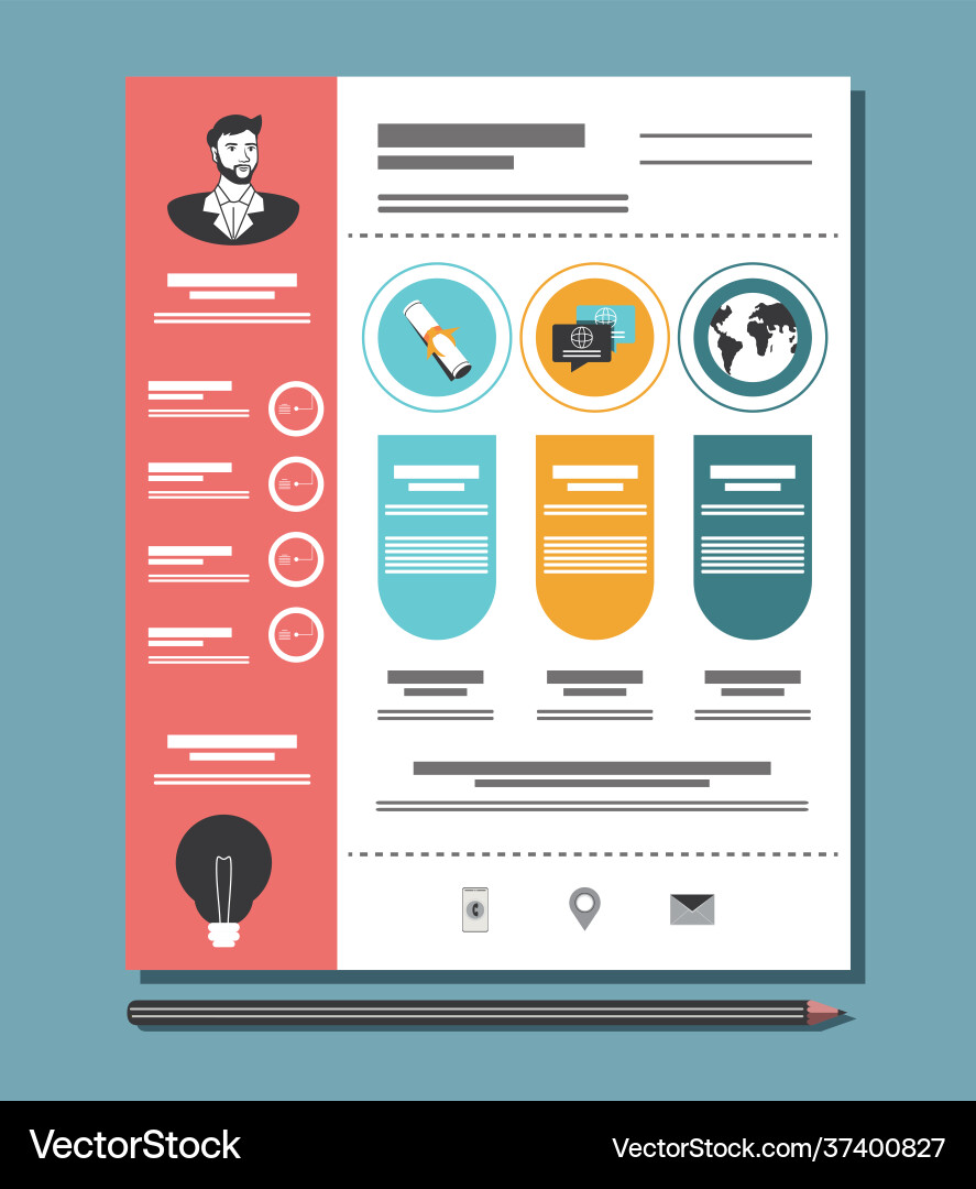 Male cv template Royalty Free Vector Image - VectorStock