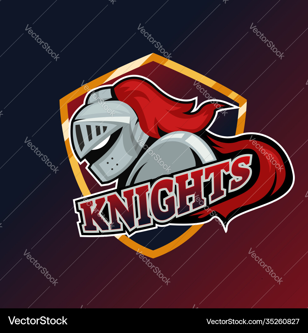 Modern professional knights logo design template Vector Image
