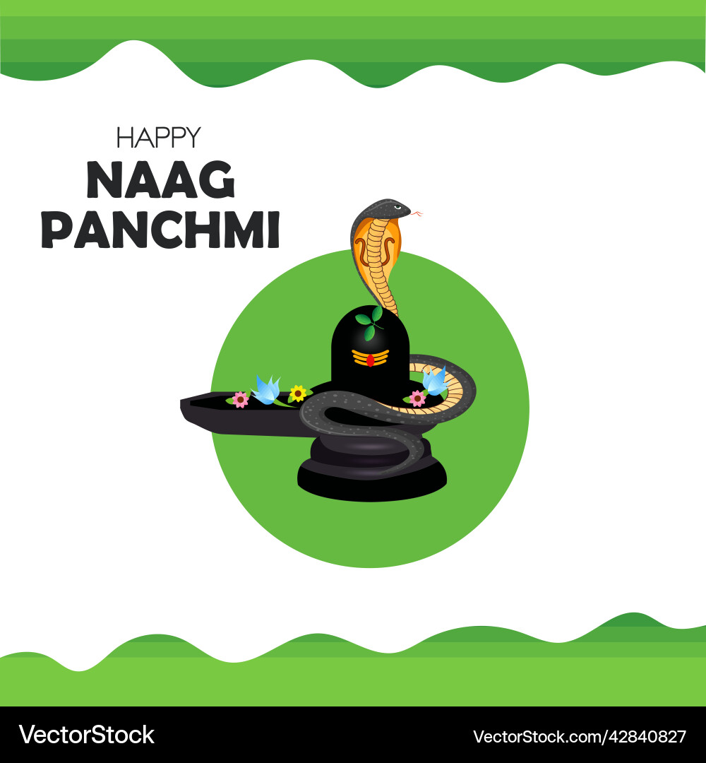 Naag panchmi greeting card design Royalty Free Vector Image