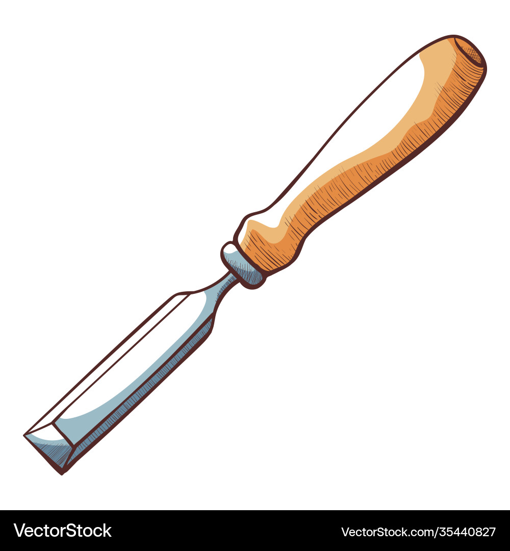 Professional carpentry carving wood chisel tool Vector Image