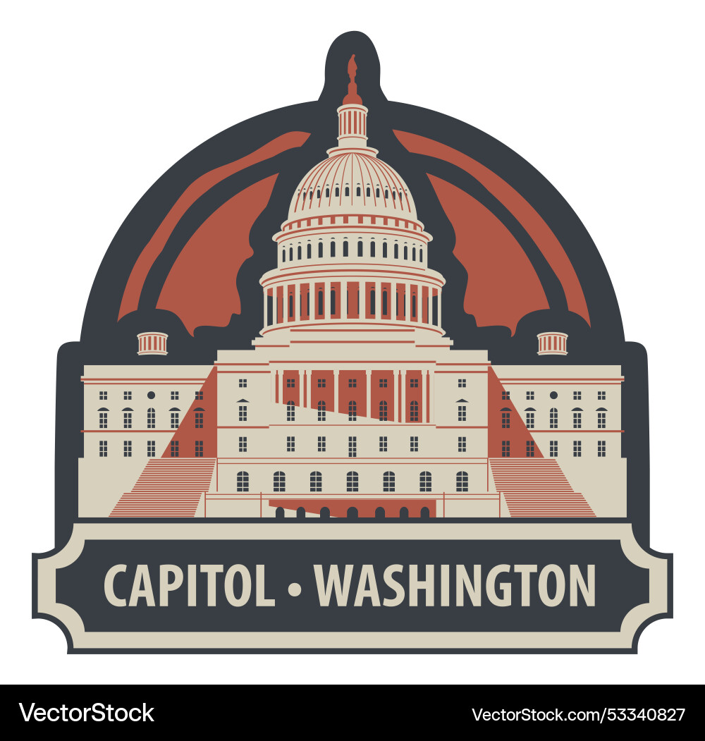 Usa capitol in washington dc Royalty Free Vector Image