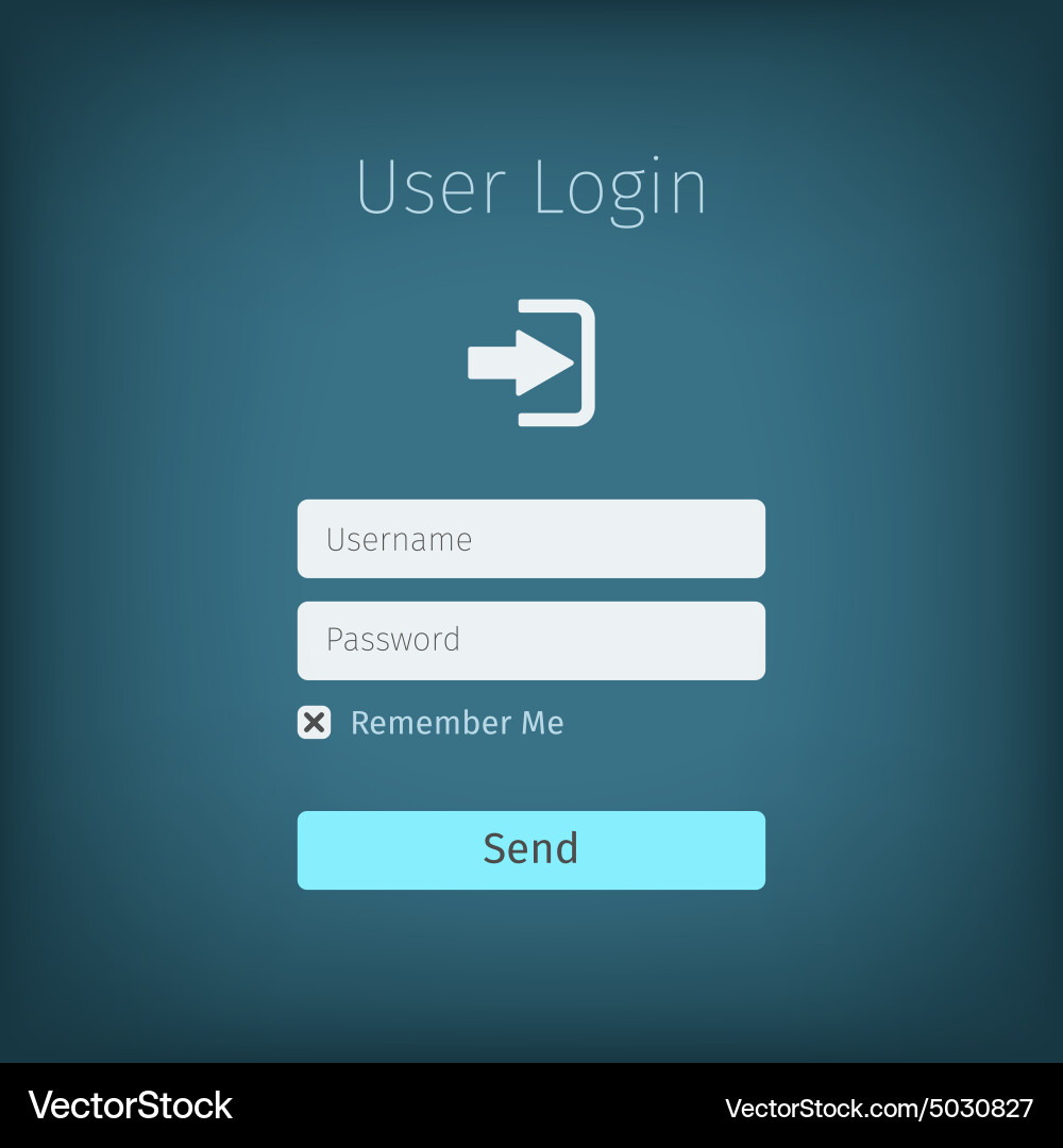User login page on background Royalty Free Vector Image