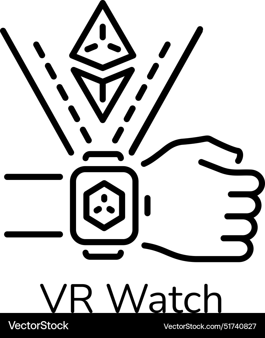 Vr watch Royalty Free Vector Image - VectorStock