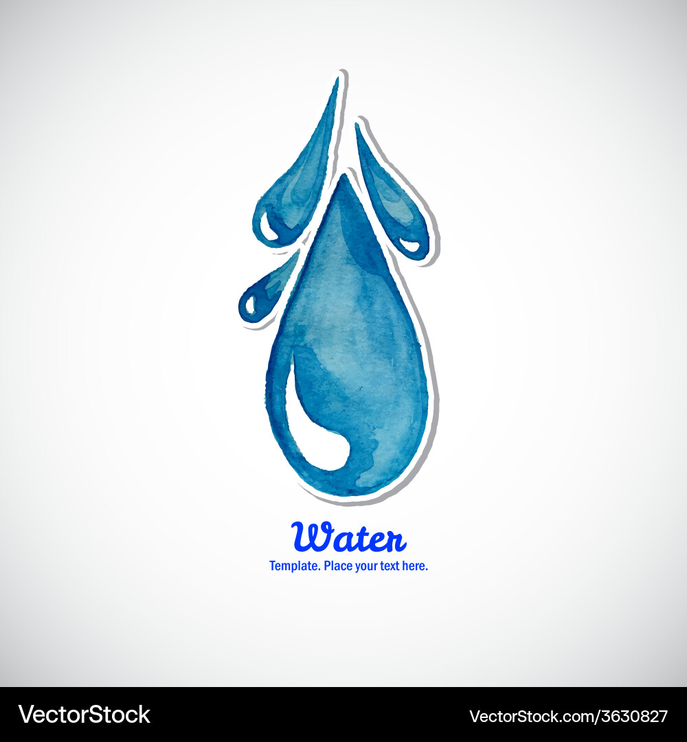 Watercolor blue moving water drop logo Royalty Free Vector