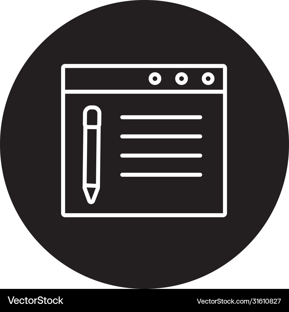 Webpage template block and line style icon Vector Image