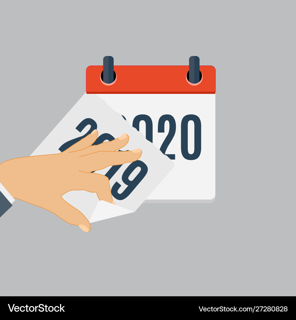 2020 new year calendar flat daily icon template Vector Image