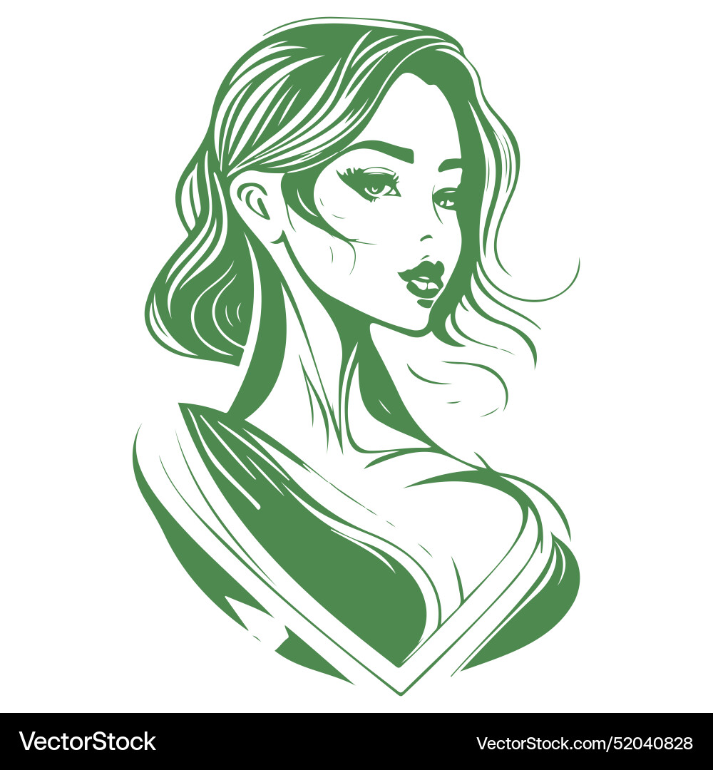 Beauty girl green Royalty Free Vector Image - VectorStock