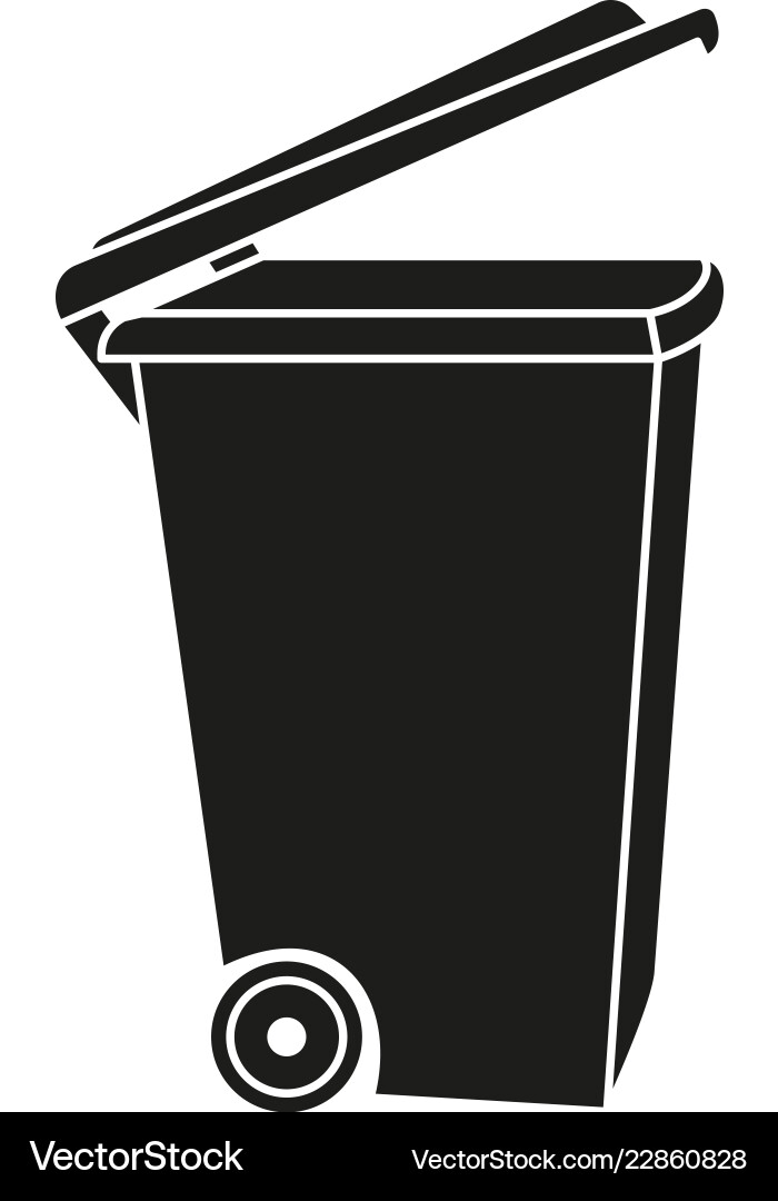 Black Open Dumpster Silhouette Royalty Free Vector Image