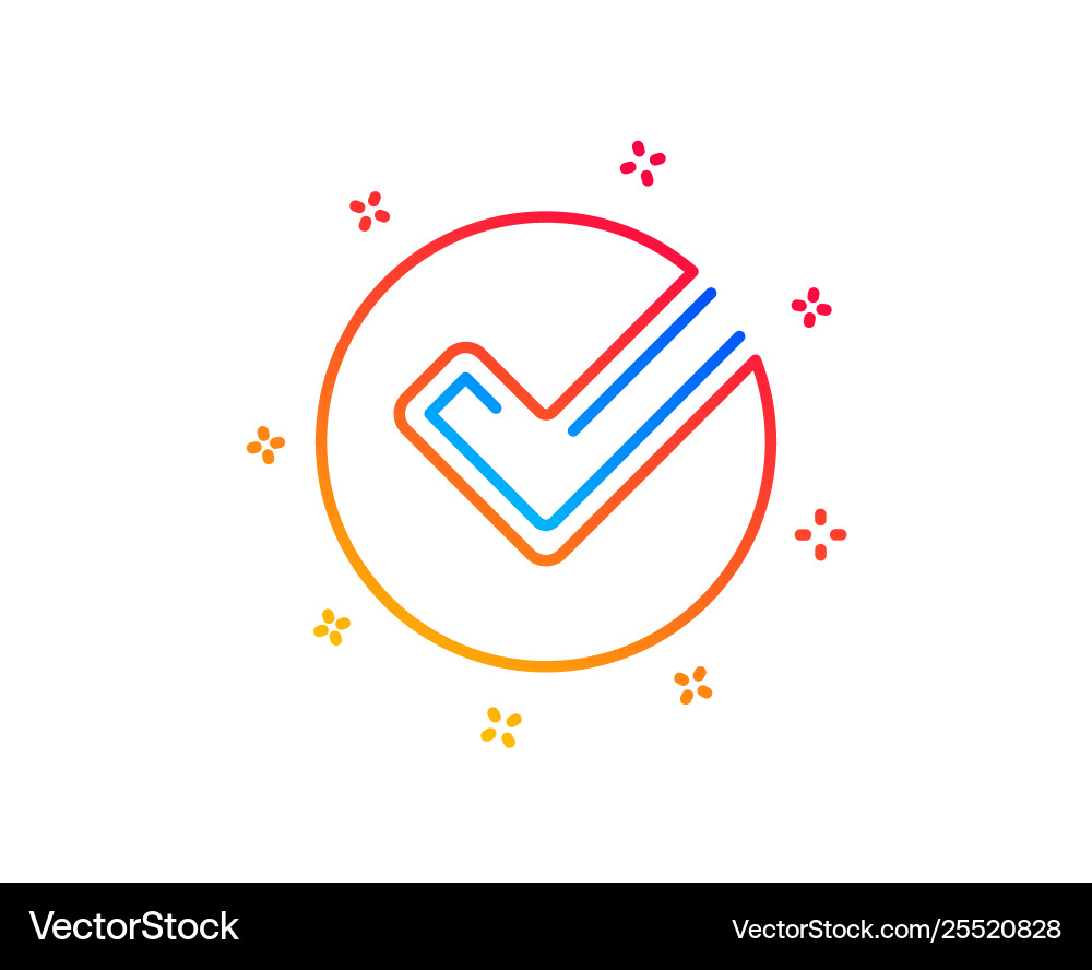 Check line icon approved tick sign Royalty Free Vector Image