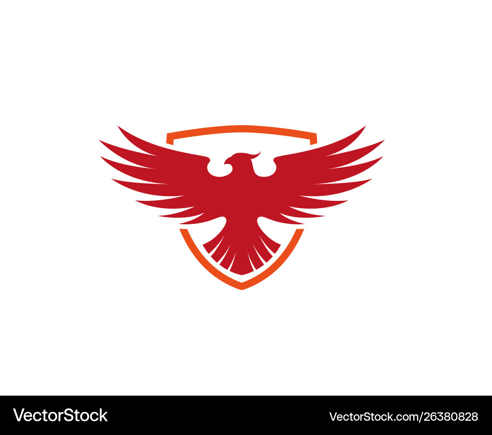 Creative pheonix shield logo design symbol Vector Image