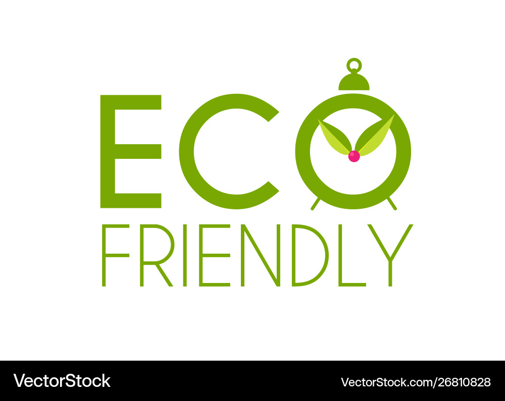 Eco friendly badge design with leaves save nature Vector Image