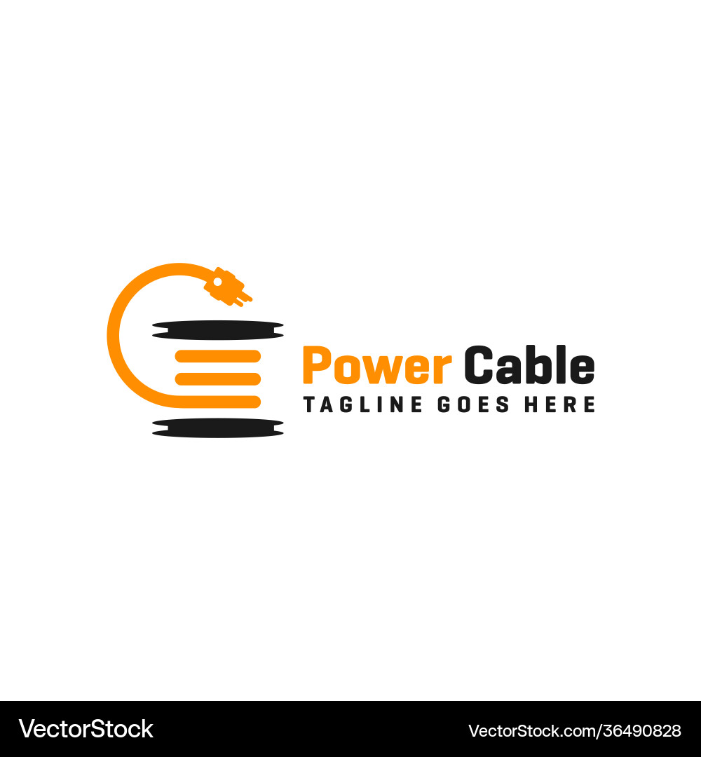 Electrical wiring or connector cable logo Vector Image