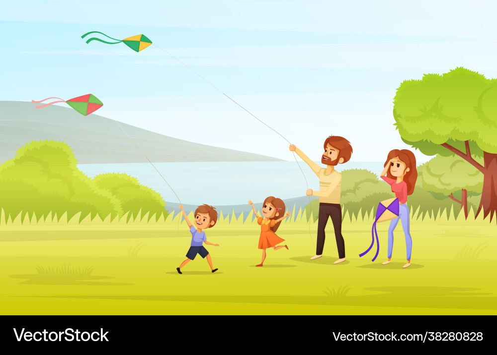 Family holidays cartoon concept Royalty Free Vector Image