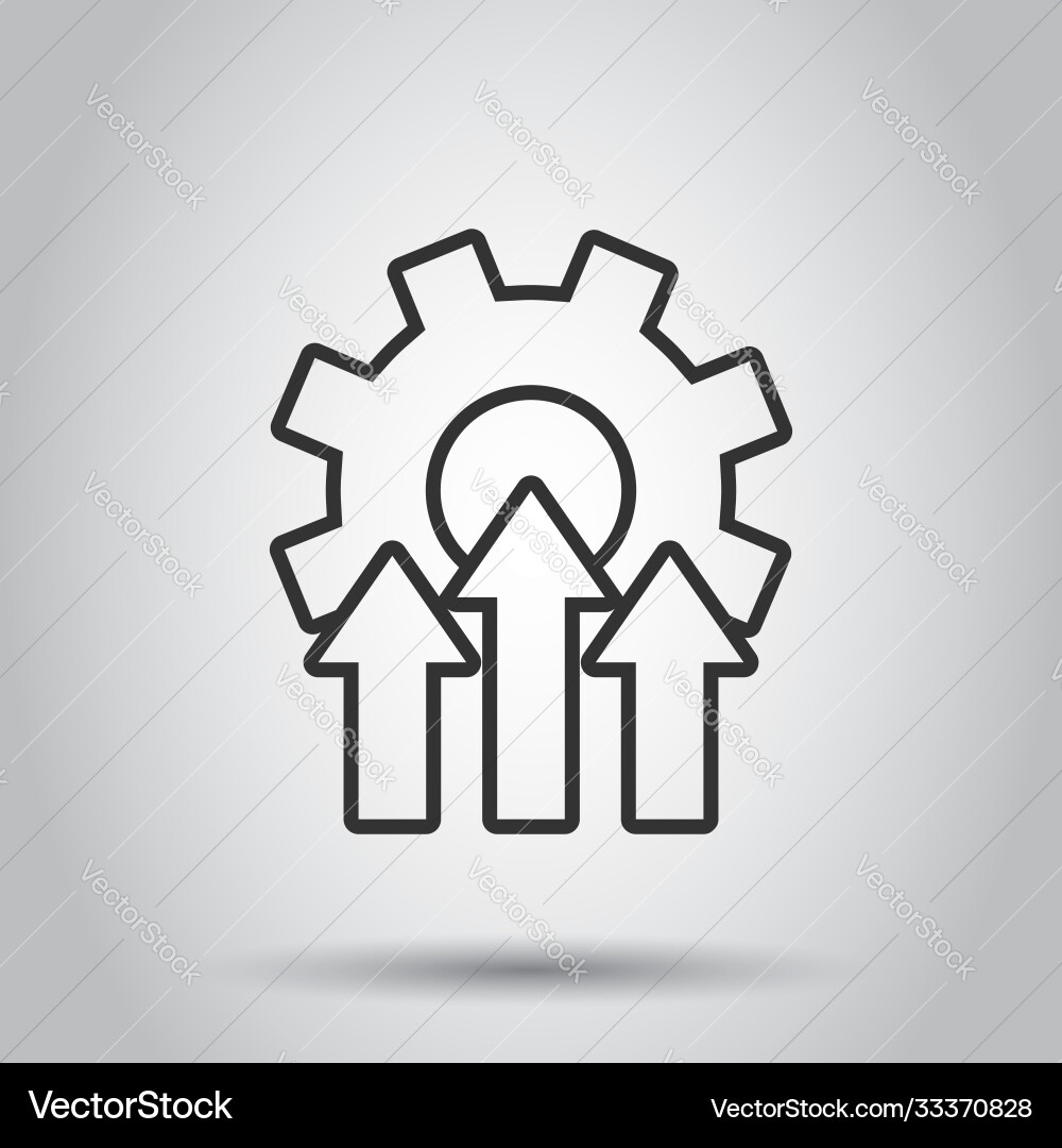 Improvement icon in flat style gear project Vector Image