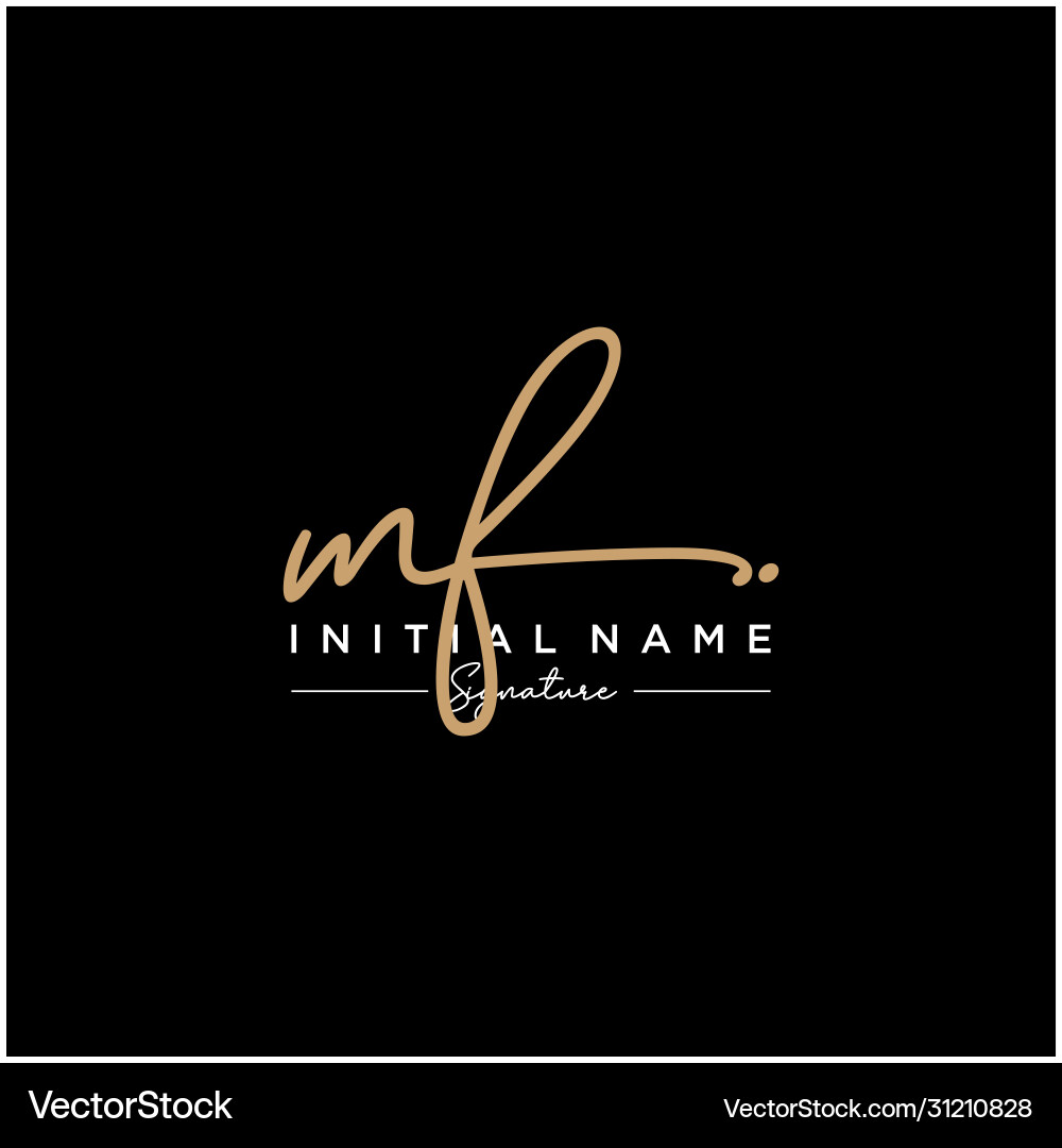 Letter mf signature logo template Royalty Free Vector Image