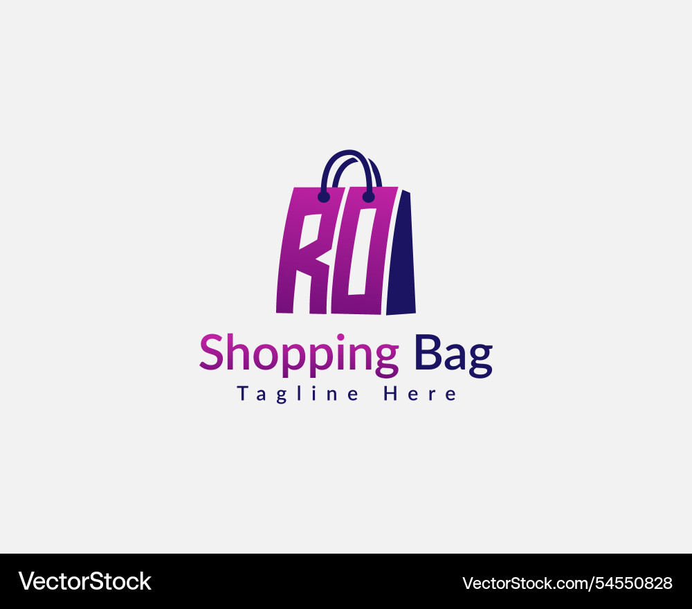 Minimal rd ro letter with shopping bag logo – Royalty-Free Vector ...