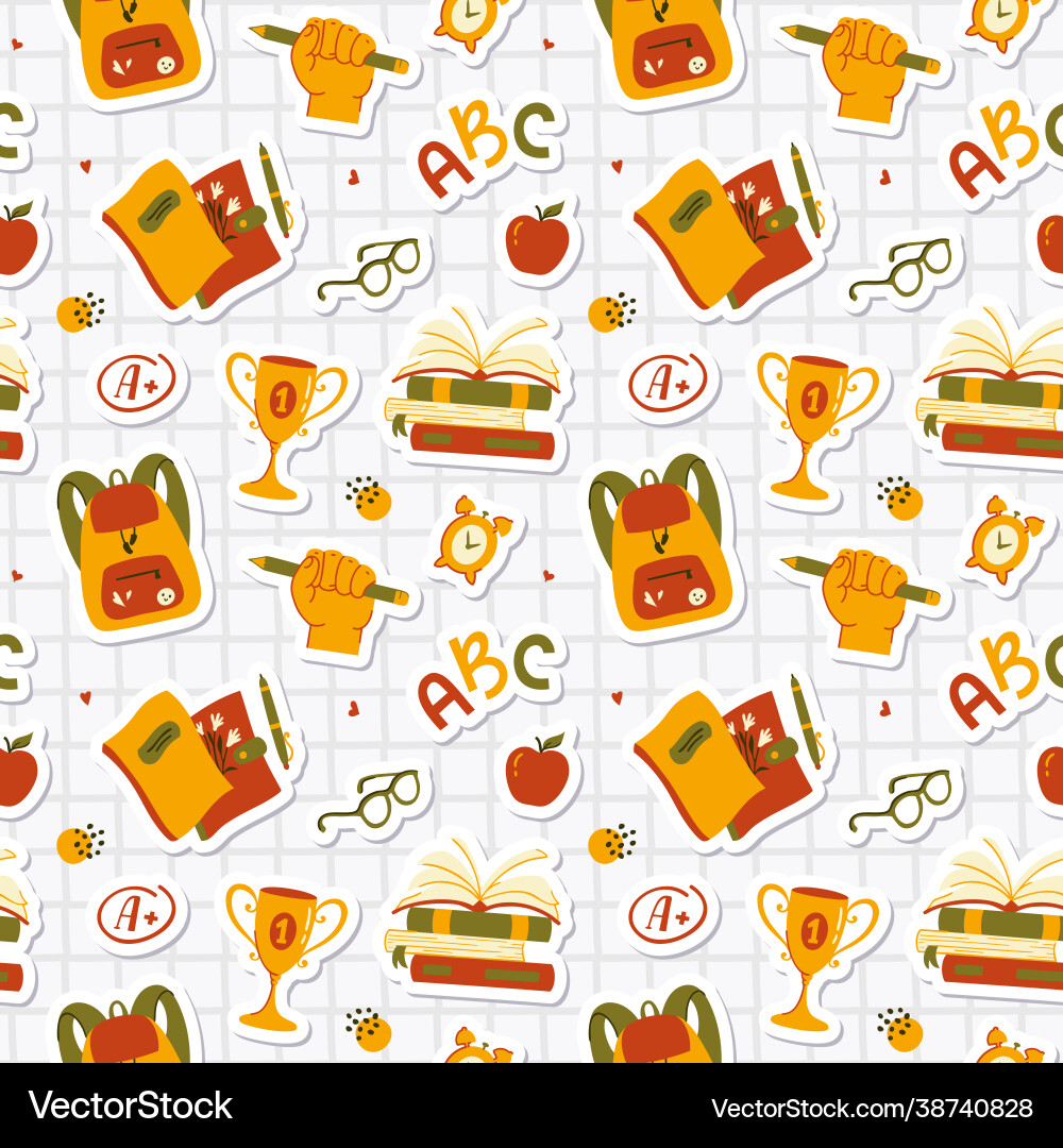 School seamless pattern stylish background Vector Image