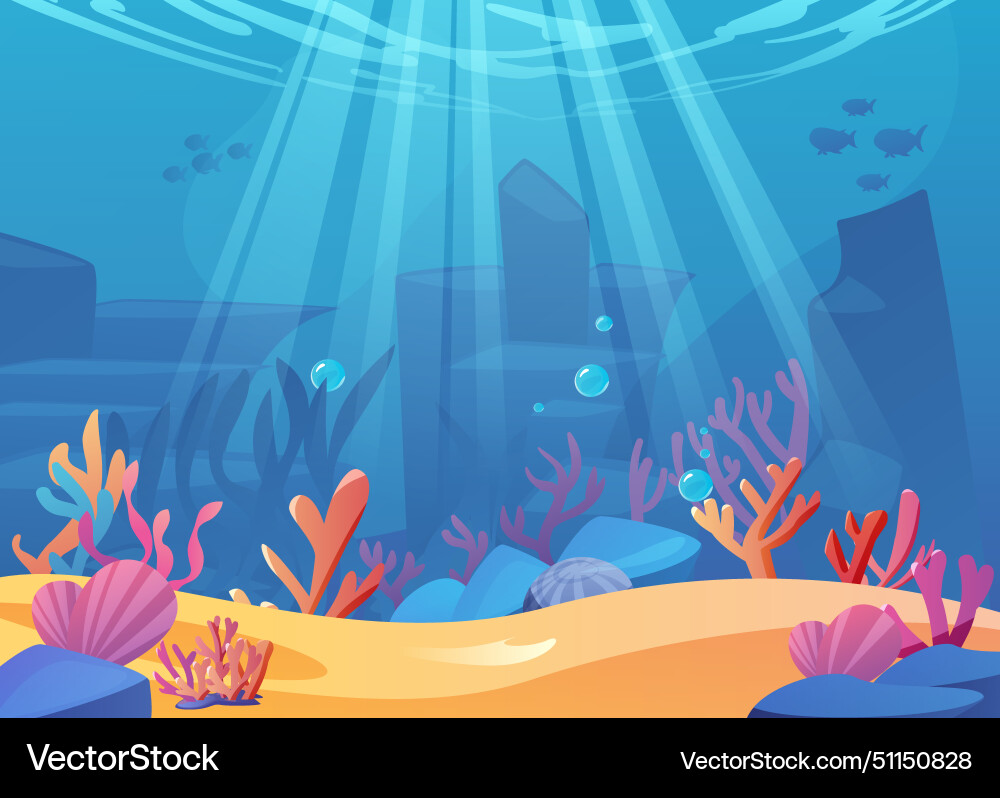 Seabed featuring sandy Royalty Free Vector Image