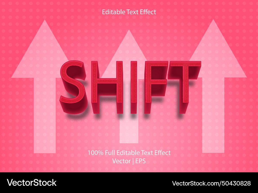 Shift editable text effect cartoon style Vector Image
