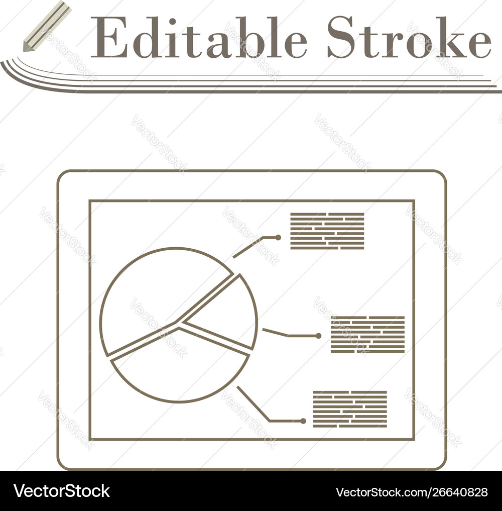 Tablet with analytics diagram icon Royalty Free Vector Image