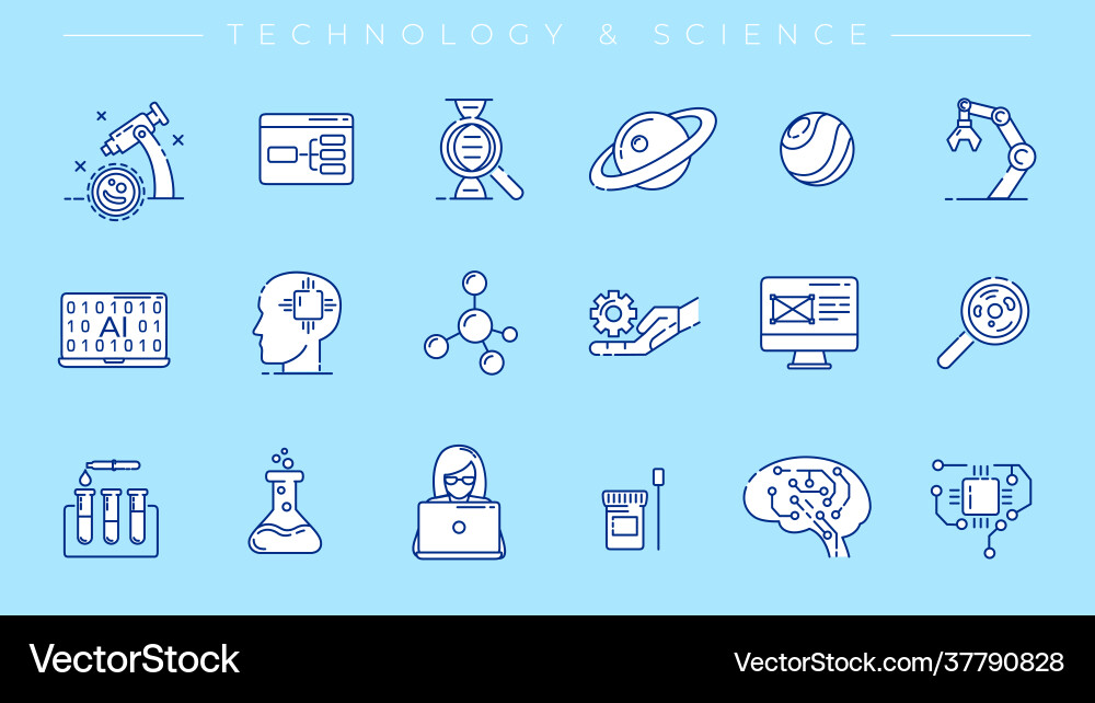 Technology and science concept line style Vector Image