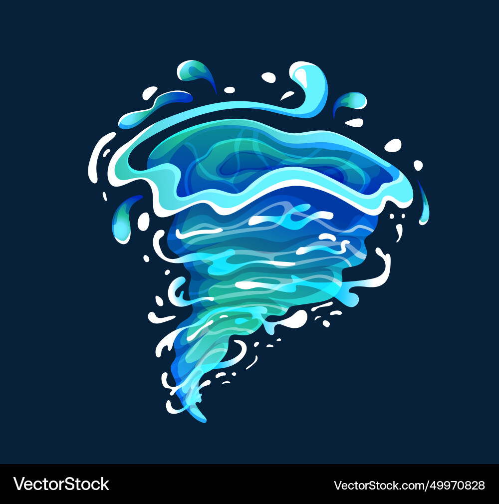 Water whirlpool color icon on dark background Vector Image