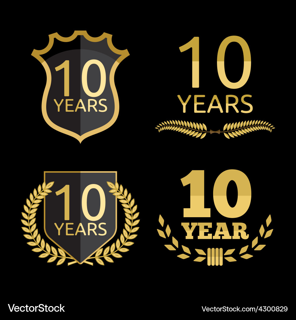 Anniversary set 10 years resize Royalty Free Vector Image