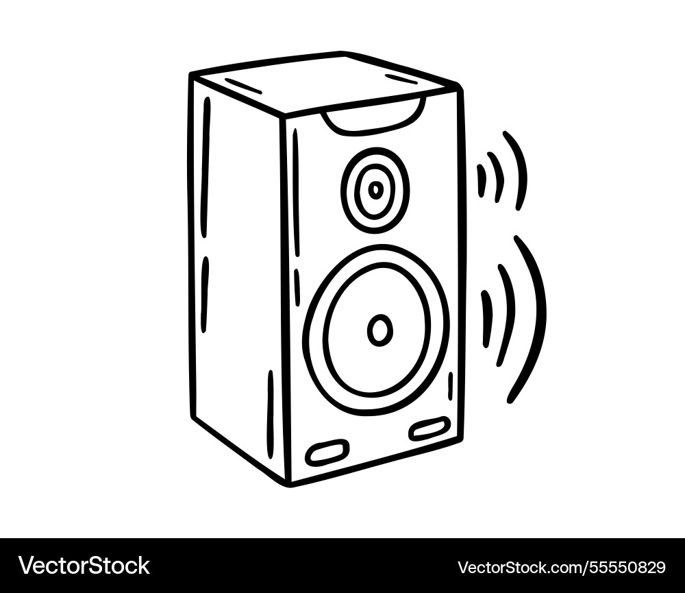 Audio Speaker Doodle Icon Royalty Free Vector Image