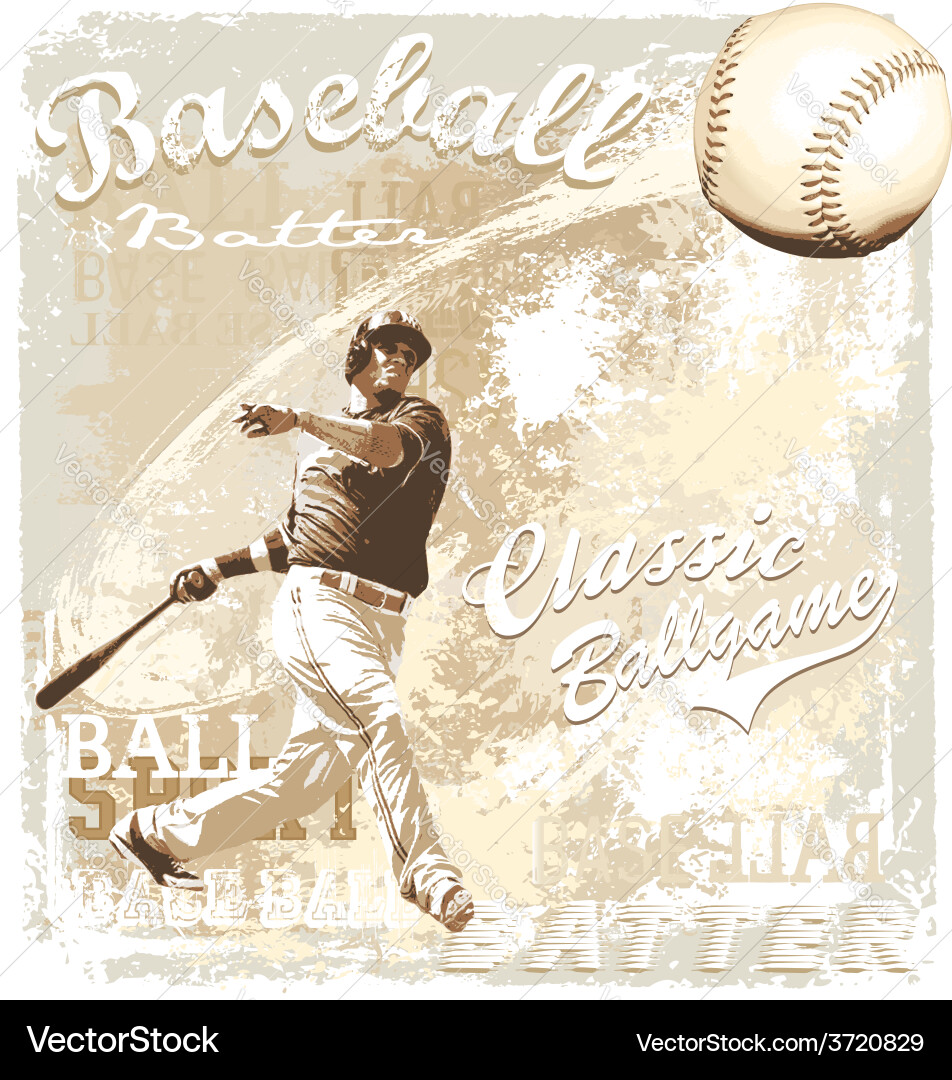 Batting baseball Royalty Free Vector Image - VectorStock