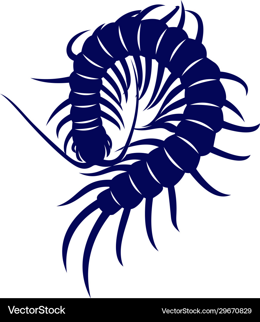 Centipede logo design template silhouette Vector Image