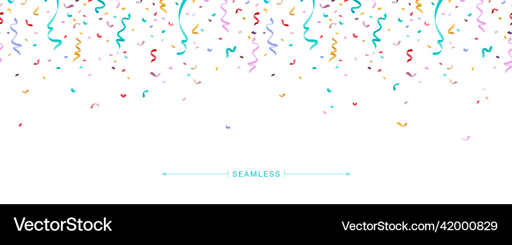Colorful confetti border frame repeat pattern Vector Image