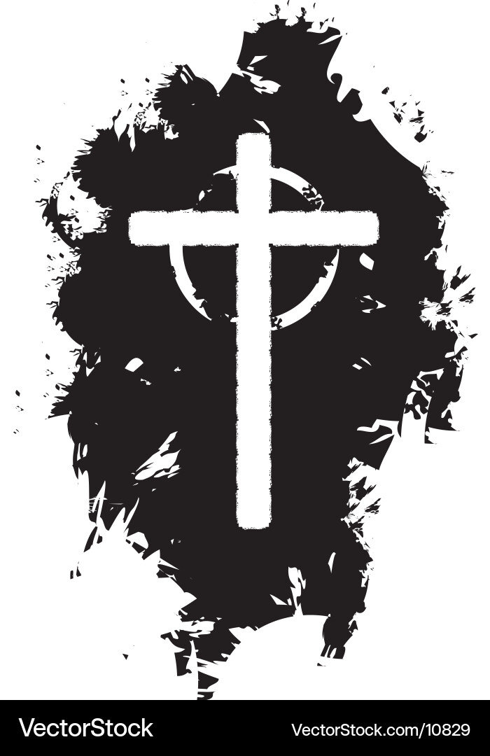 Distressed Christian Cross Royalty Free Vector Image