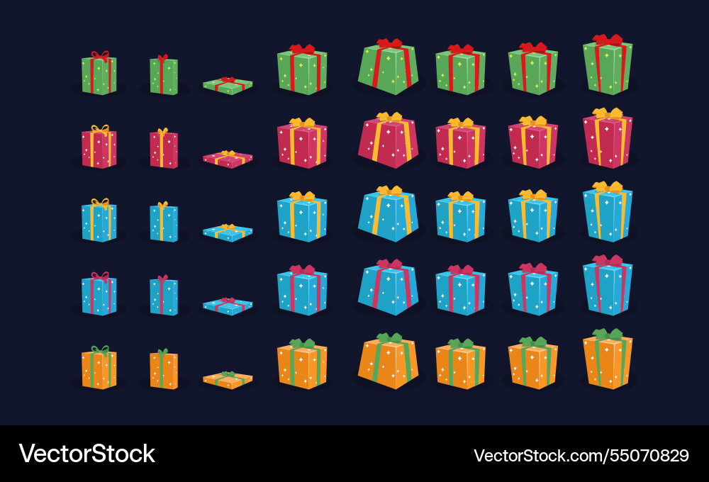 Gift box set design Royalty Free Vector Image - VectorStock