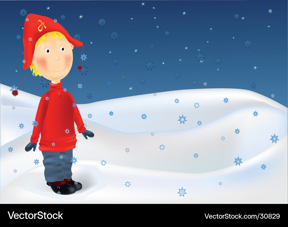 Girl and snow Royalty Free Vector Image - VectorStock