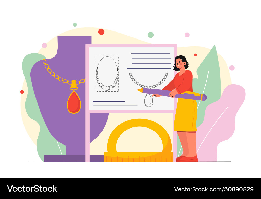 Jewelry designer concept Royalty Free Vector Image