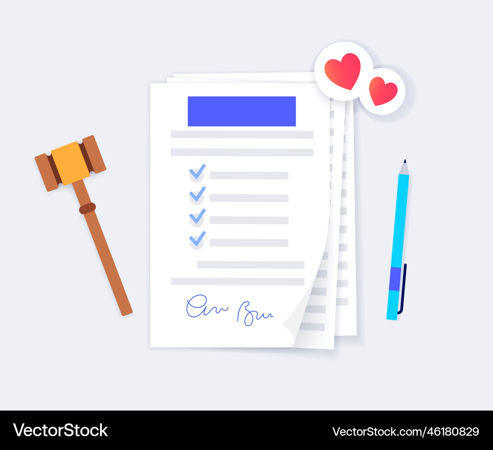 Legal marriage document Royalty Free Vector Image