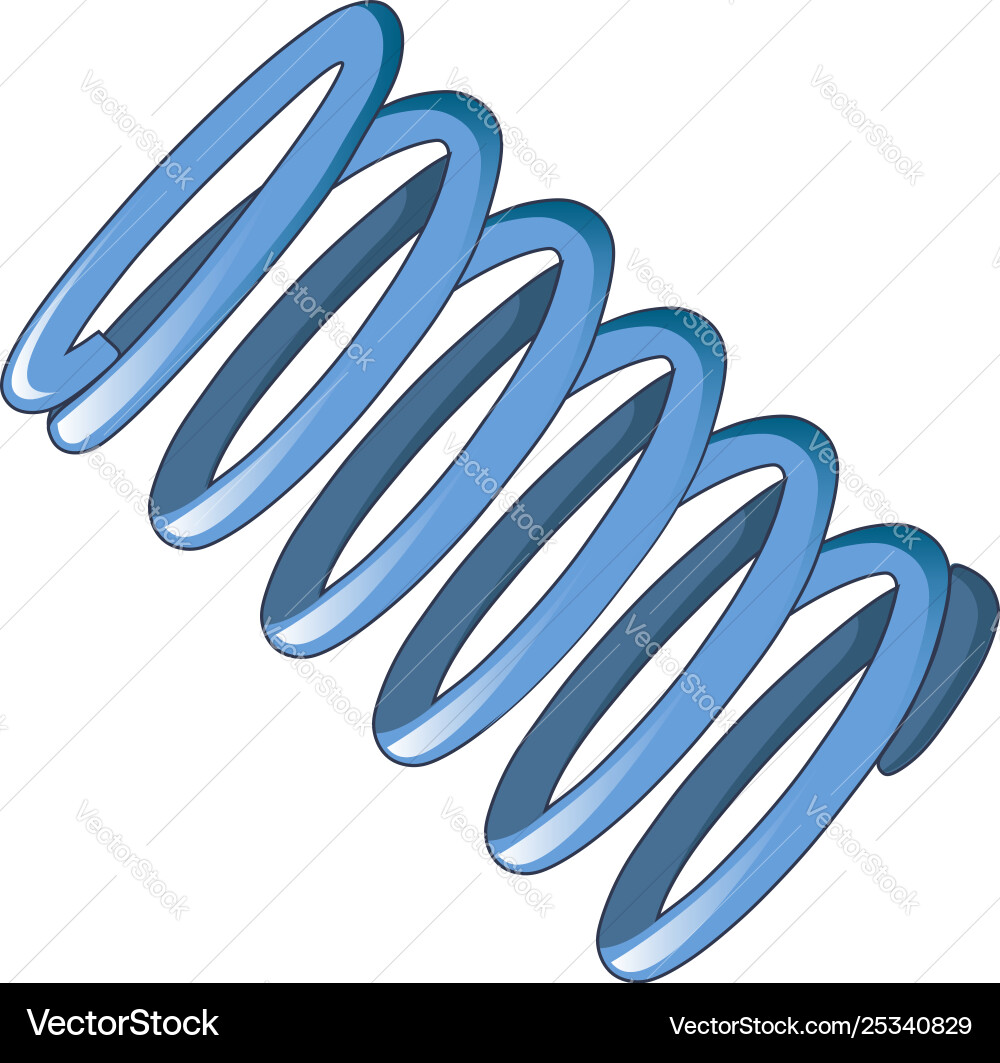 Metal spiral spring icon cartoon style Royalty Free Vector