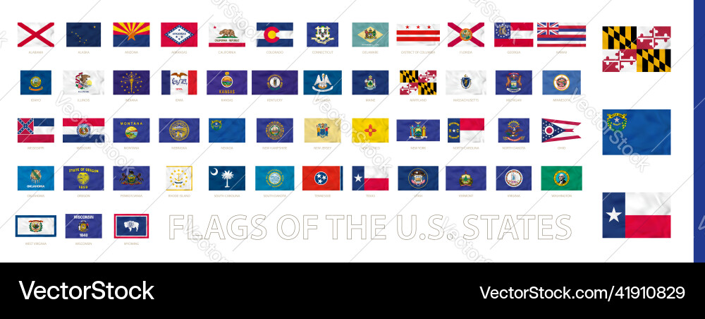 U.S. State Flags Collection Royalty Free Vector Image