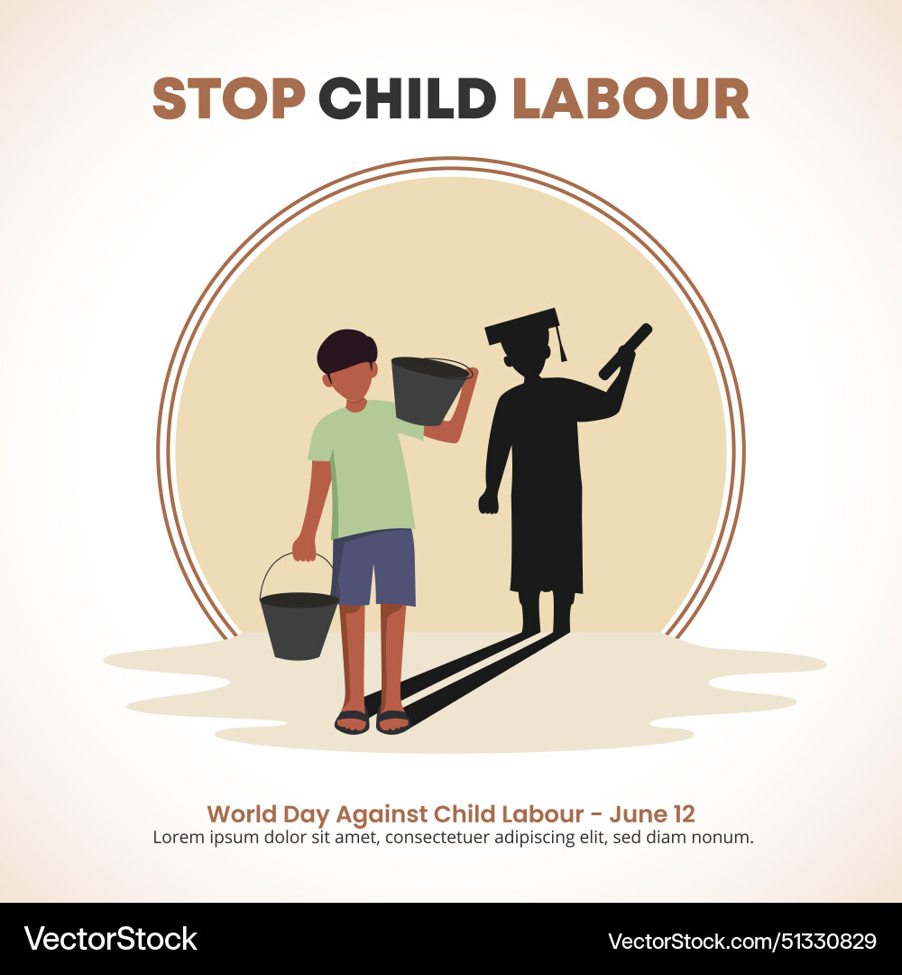 World day against child labour background Vector Image