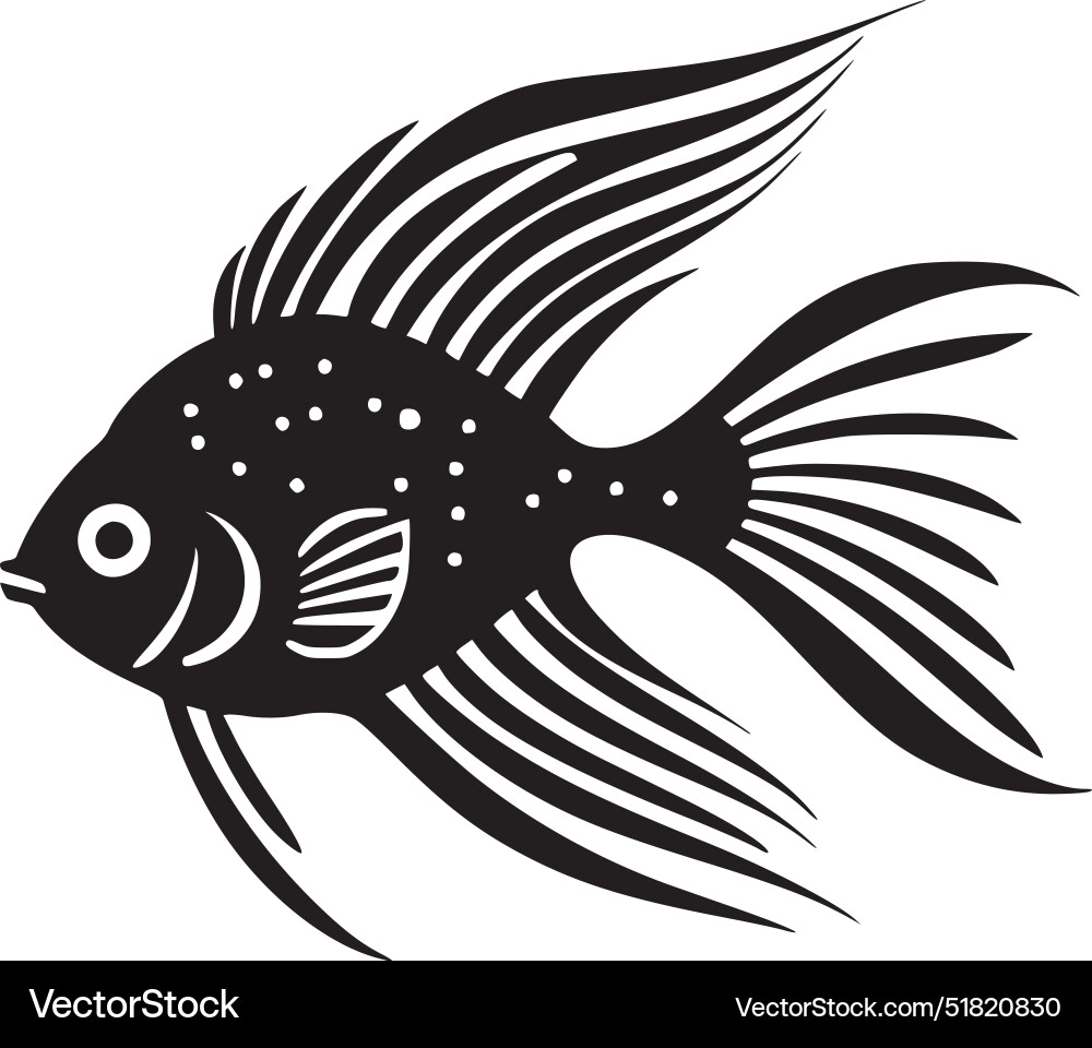 Angelfish - black and white Royalty Free Vector Image