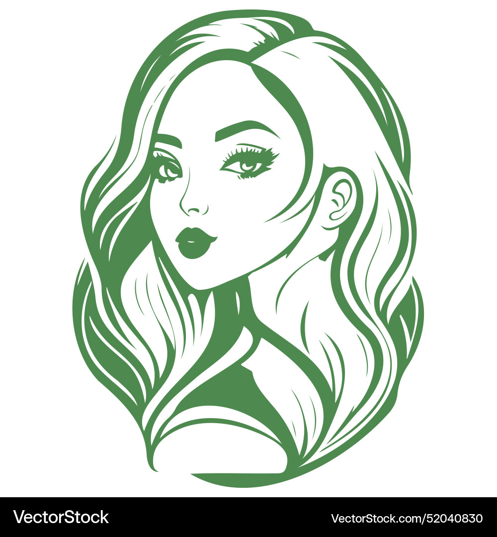 Beauty girl green Royalty Free Vector Image - VectorStock