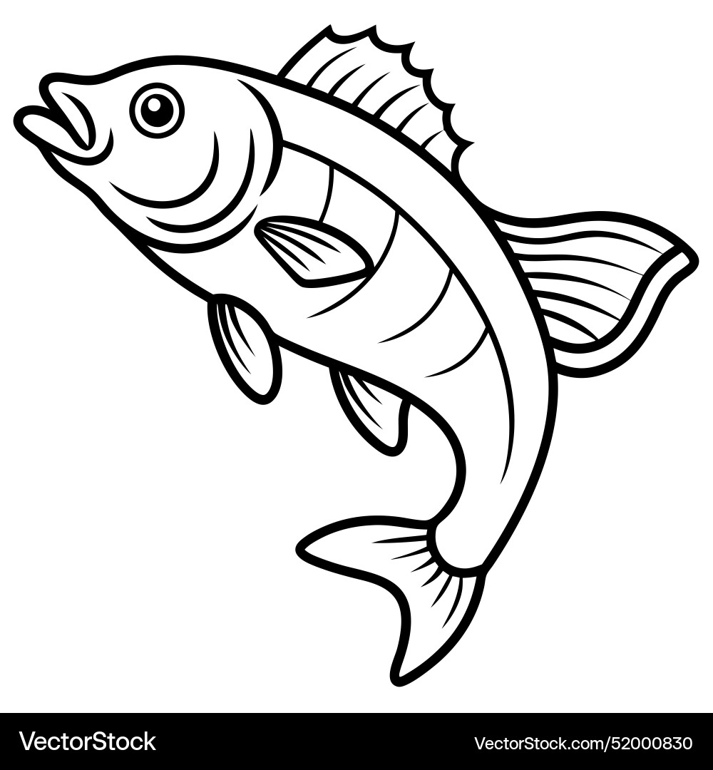Climbing perch fish jumps icon Royalty Free Vector Image