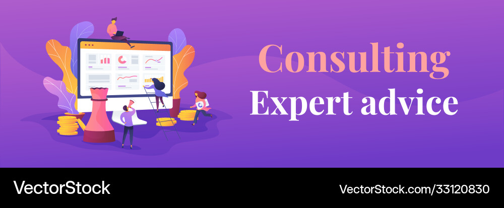 Consulting web banner concept Royalty Free Vector Image